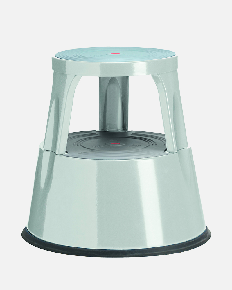 Step stool, plate, 2 steps, grey